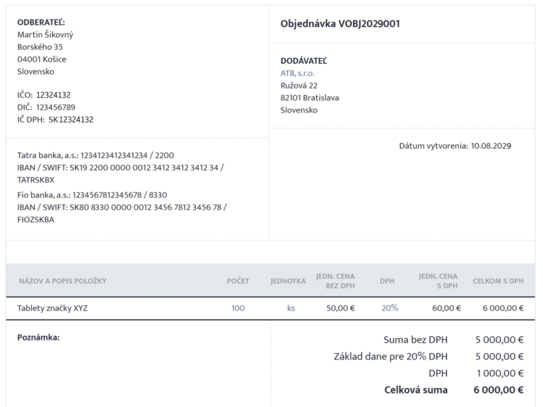 Objednávka prijatá i vydaná: vzor, náležitosti a postup na vytvorenie v SuperFaktúre ...